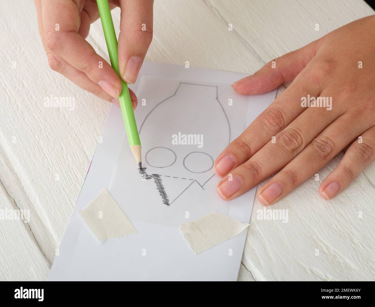 Paper Craft. DIY Paper Mobile Step 2 Stock Photo - Alamy