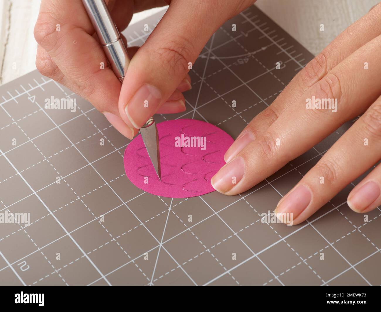 Paper Craft. DIY Paper Mobile Step 5 Stock Photo - Alamy