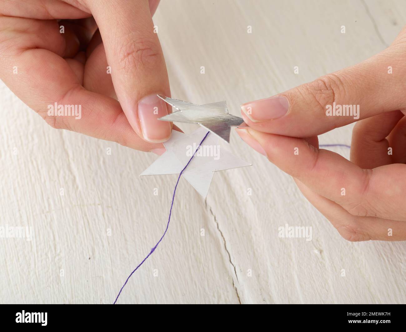 Paper Craft. DIY Paper Mobile Step 15 Stock Photo - Alamy