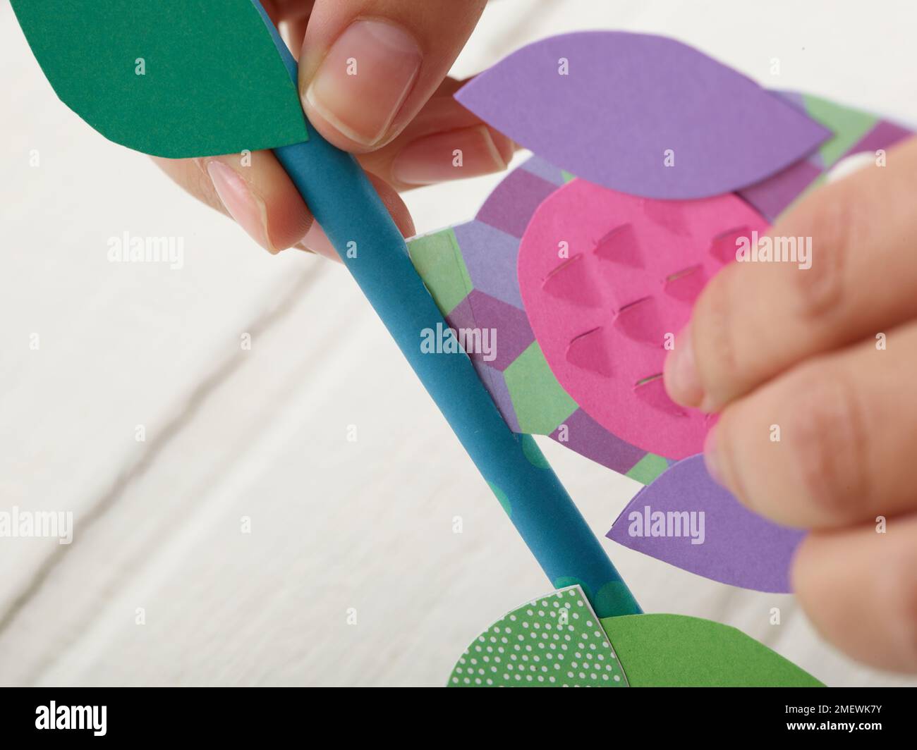 Paper Craft. DIY Paper Mobile Step 14 Stock Photo - Alamy