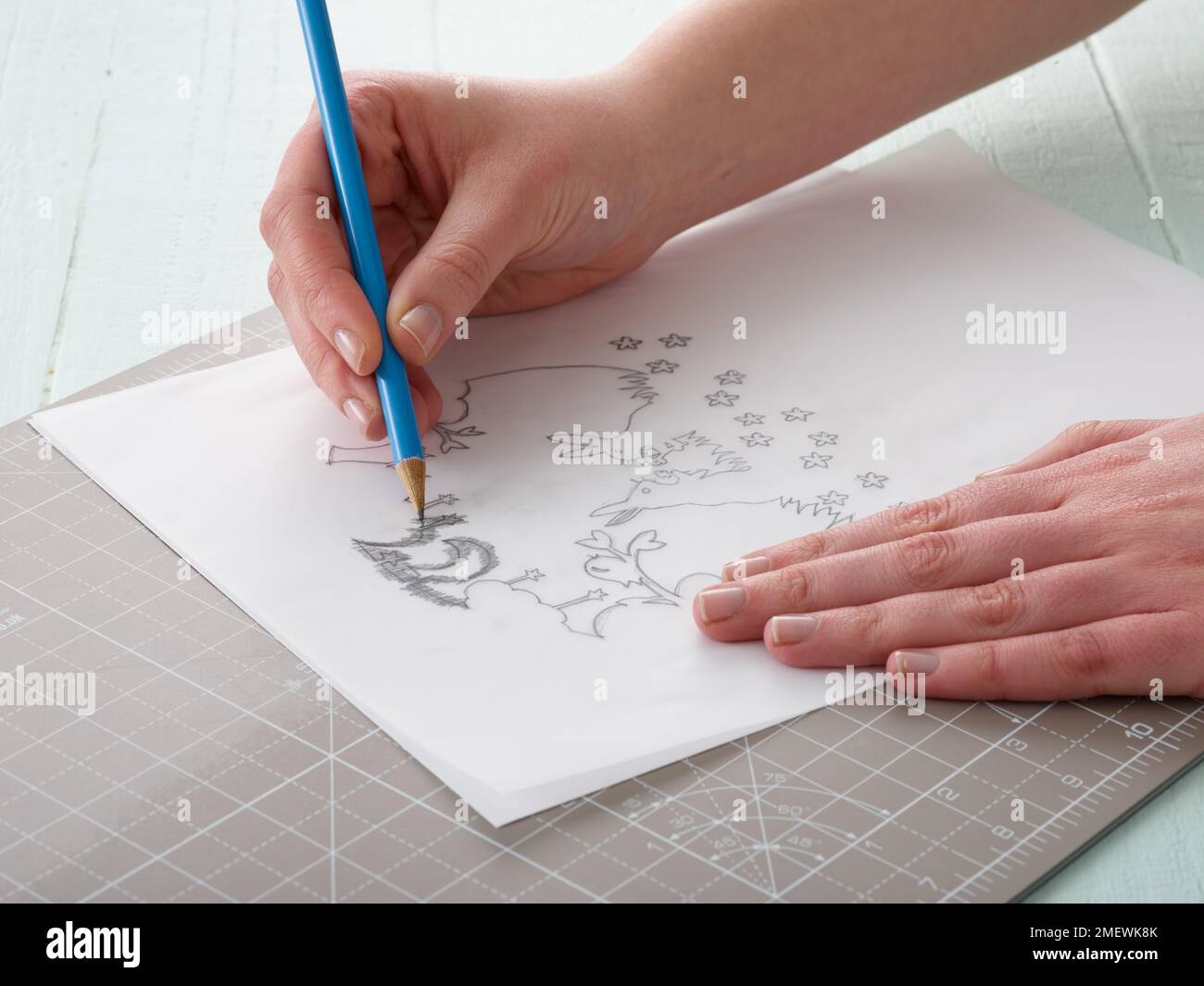 Paper Craft, DIY Paper Cut Frame Step 1 Stock Photo - Alamy