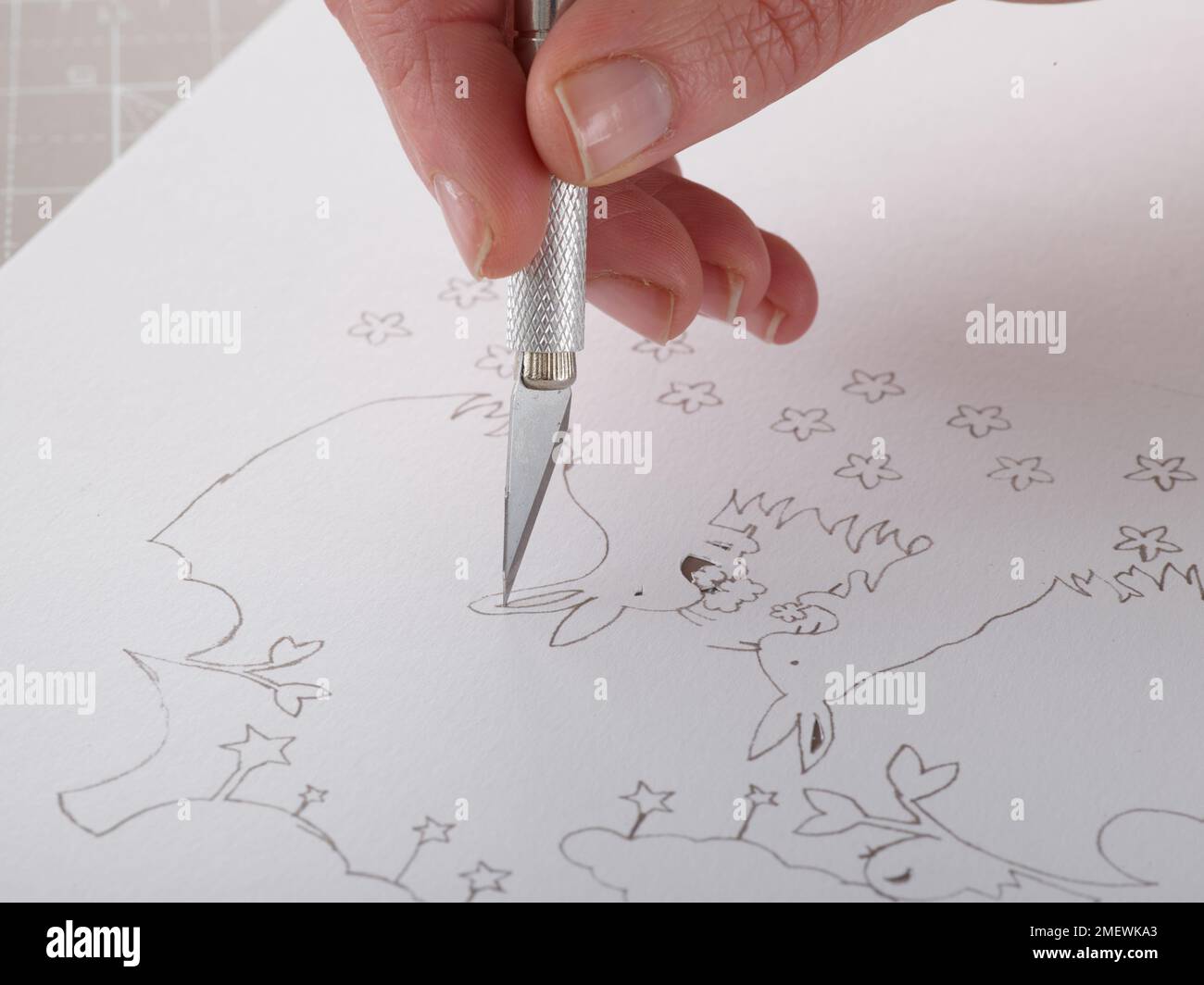 Paper Craft, DIY Paper Cut Frame Step 2 Stock Photo - Alamy