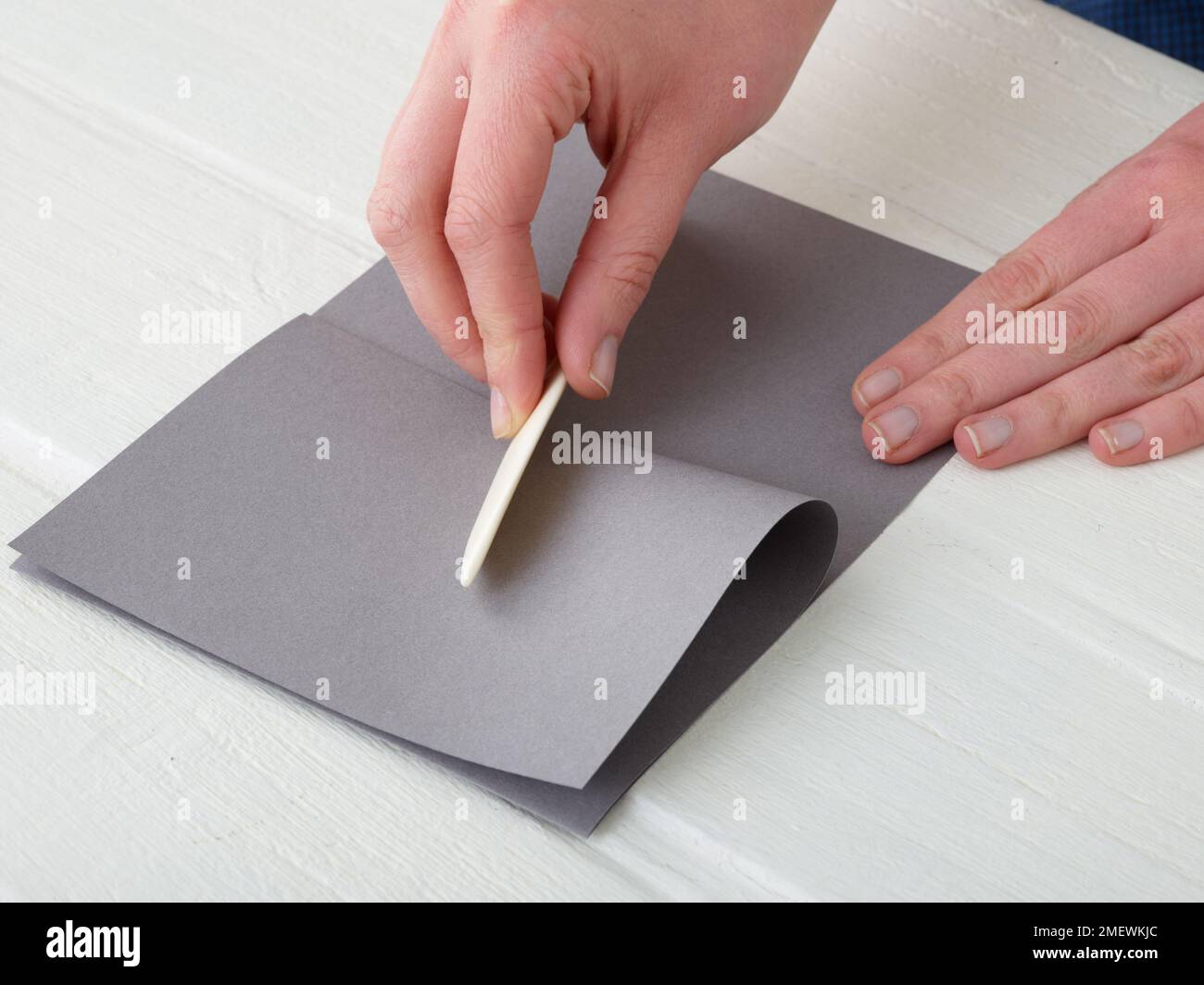 Paper Craft. DIY Concertina City Card Step 3 Stock Photo - Alamy