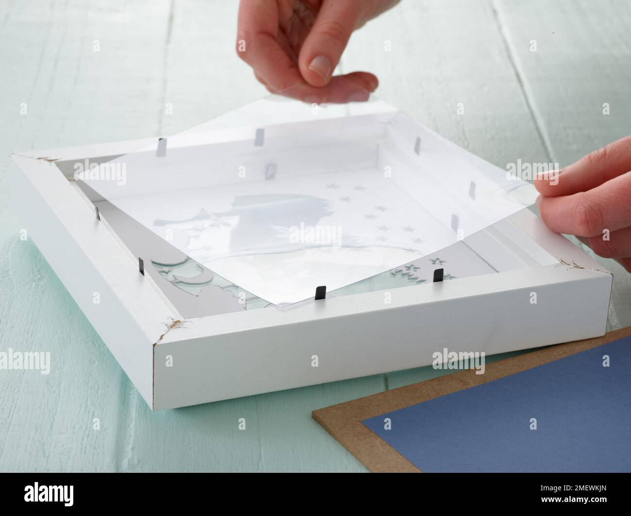 Paper Craft, DIY Paper Cut Frame Step 8 Stock Photo - Alamy