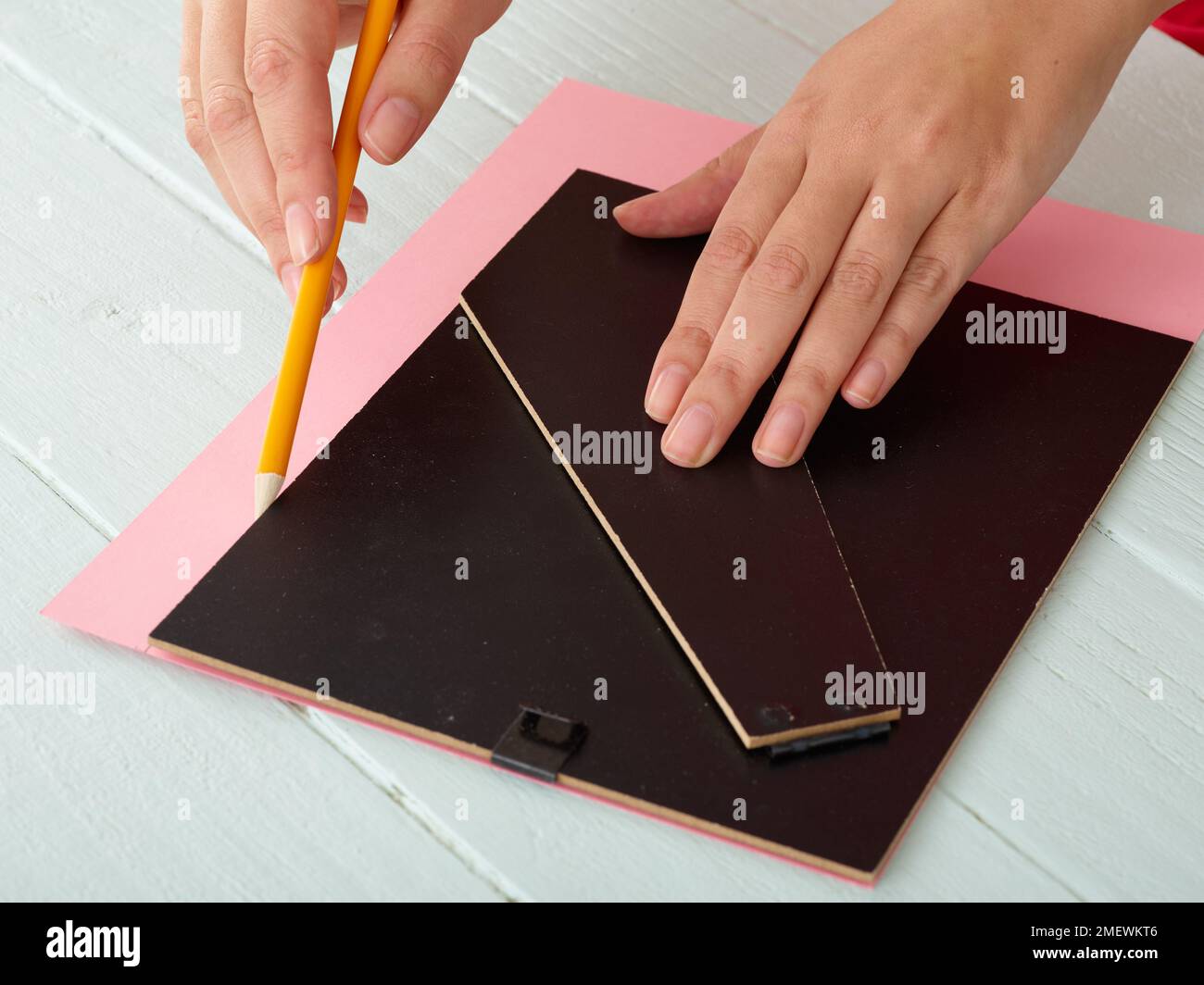 Paper Craft. DIY Layered Paper Cut Frame Step 1 Stock Photo - Alamy