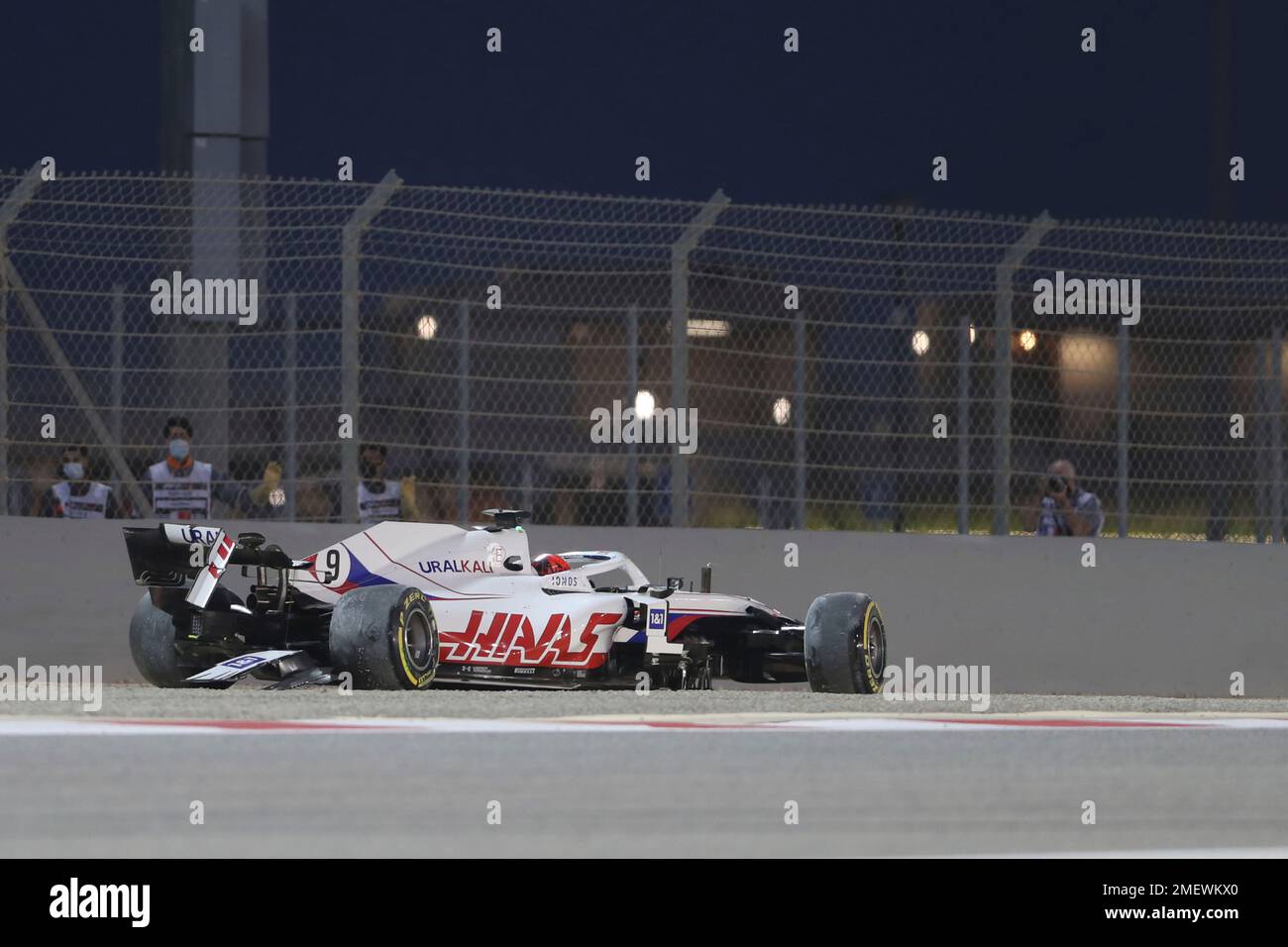 Haas driver Nikita Mazepin of Russia goes off the track during the Bahrain Formula One Grand ...
