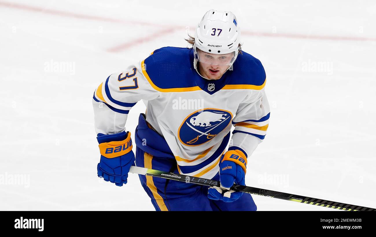 Buffalo Sabres' Casey Mittelstadt plays against the Boston Bruins ...