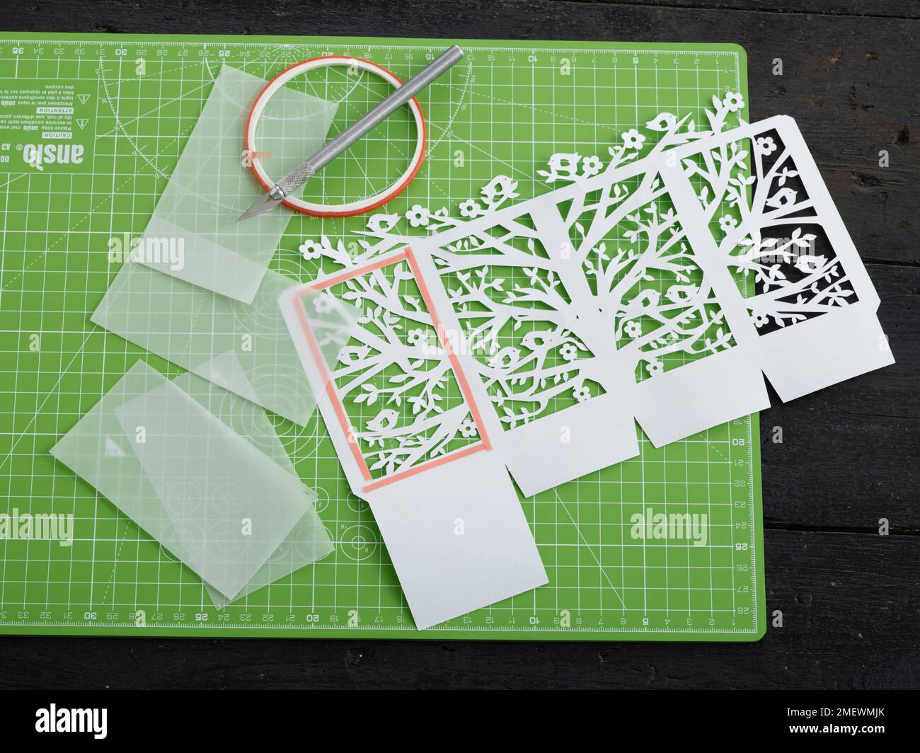Papercraft. DIY Paper Lantern, adding double sided tape ready for ...