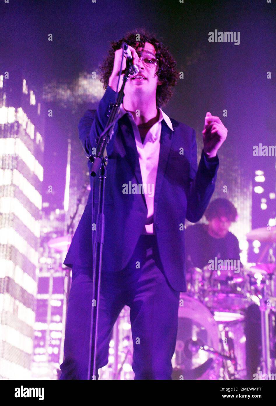 The 1975 in concert from the Barclays Center in New York Stock Photo ...