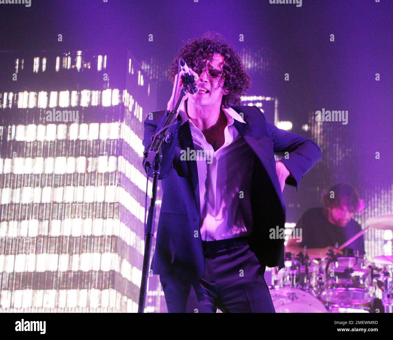 The 1975 in concert from the Barclays Center in New York Stock Photo ...