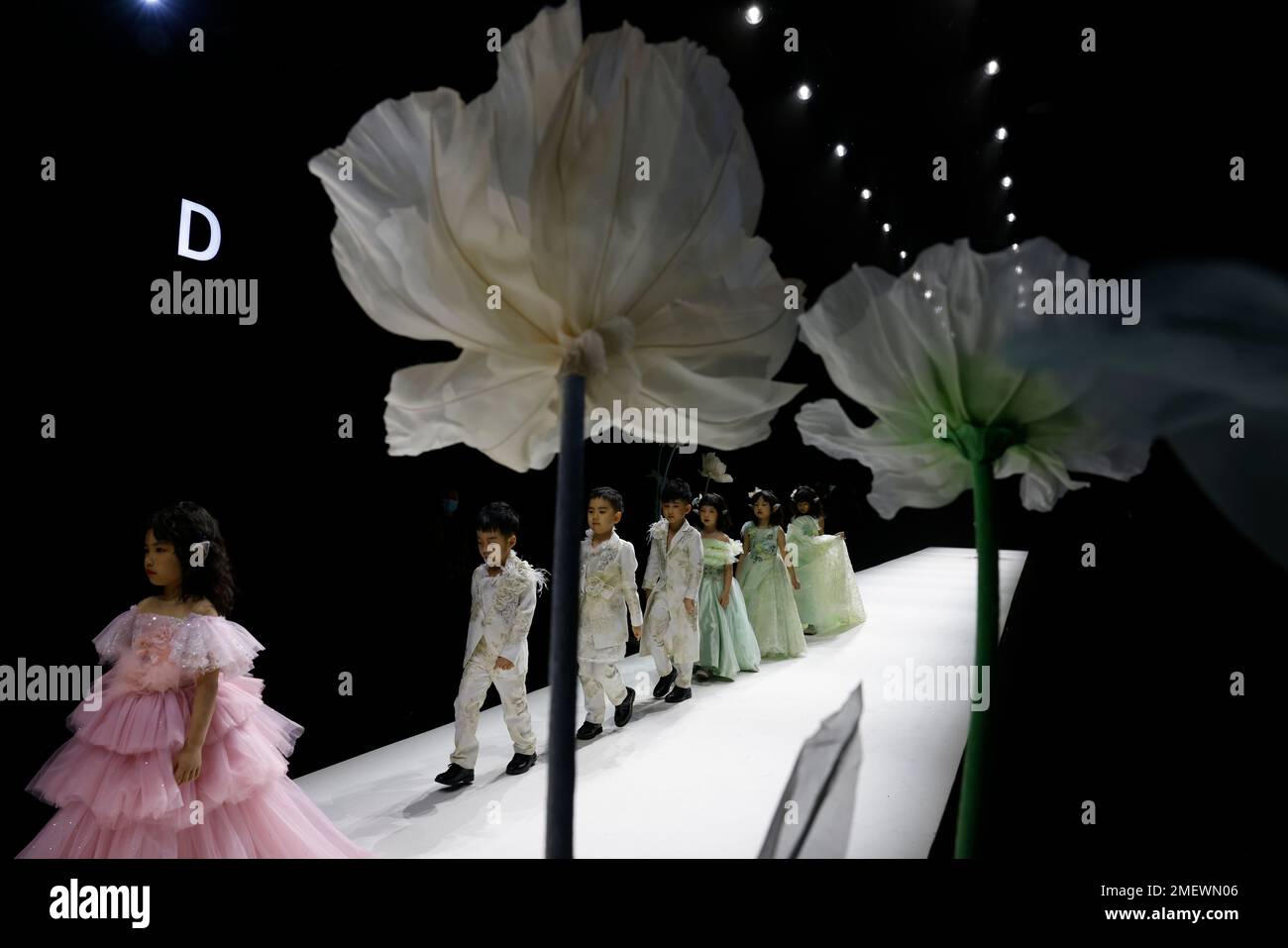 Child models rehearse before a children's fashion show in Beijing on ...