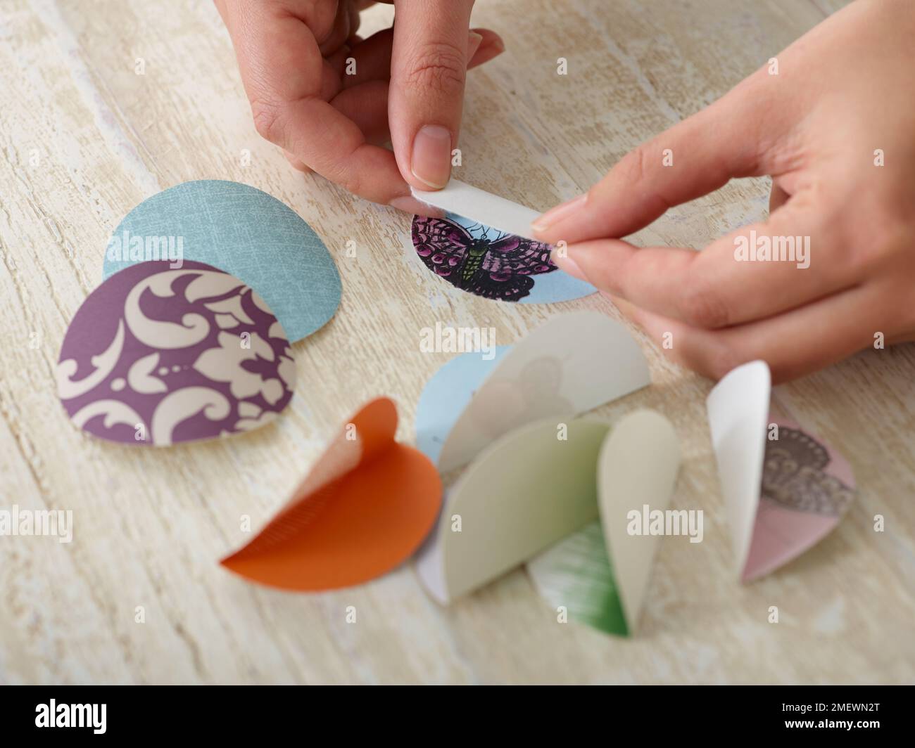 Papercraft bunting steps Stock Photo - Alamy