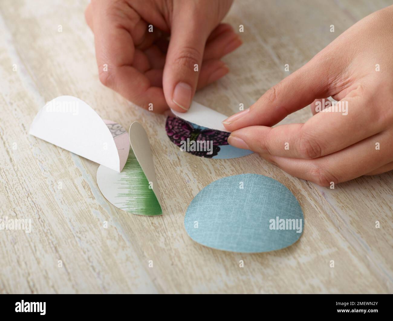 Papercraft bunting steps Stock Photo - Alamy