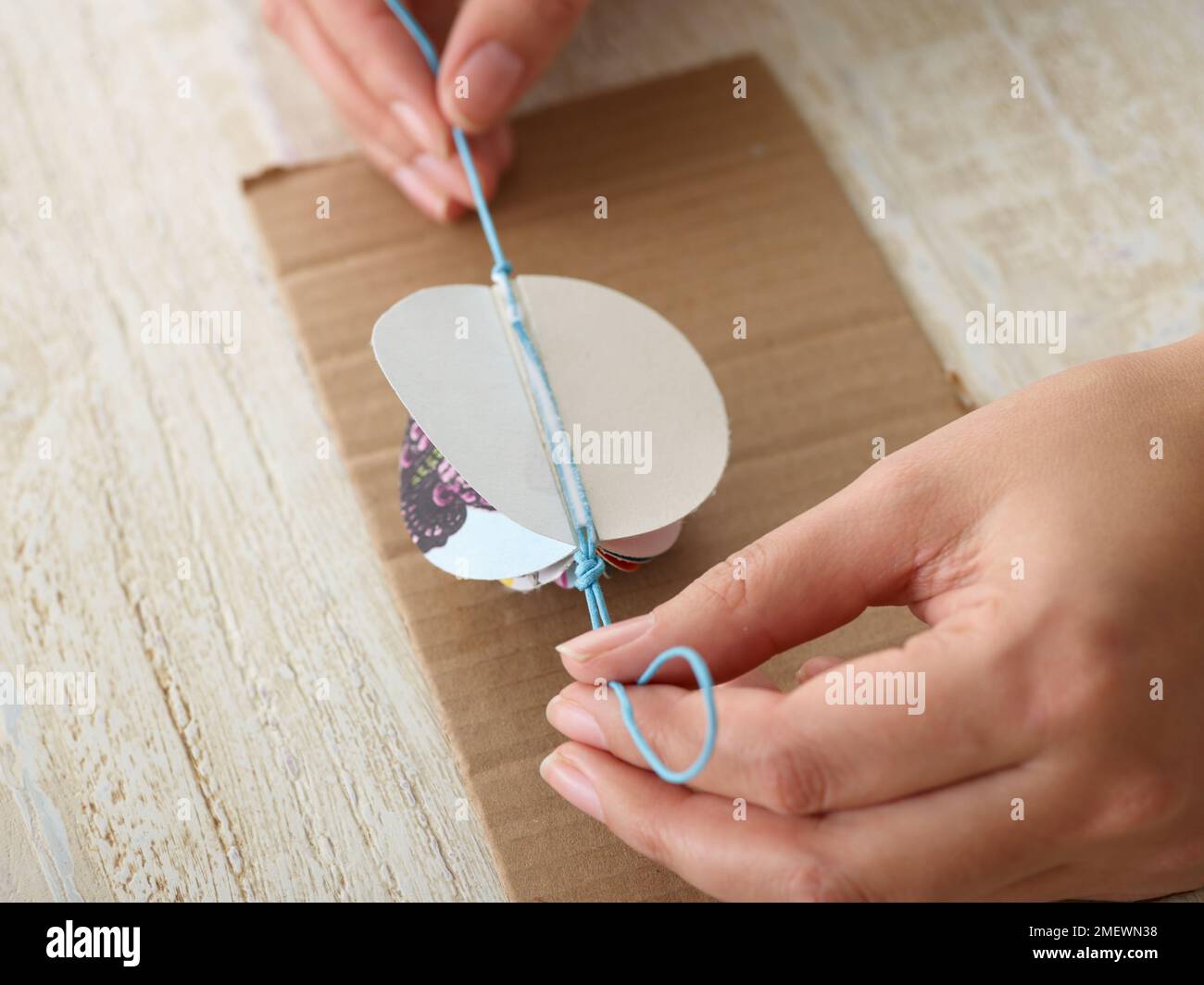 Papercraft bunting steps Stock Photo - Alamy