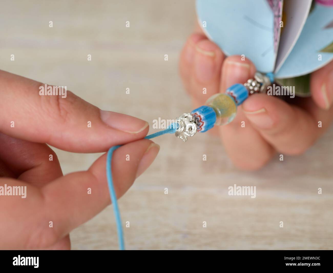 Papercraft bunting steps Stock Photo - Alamy