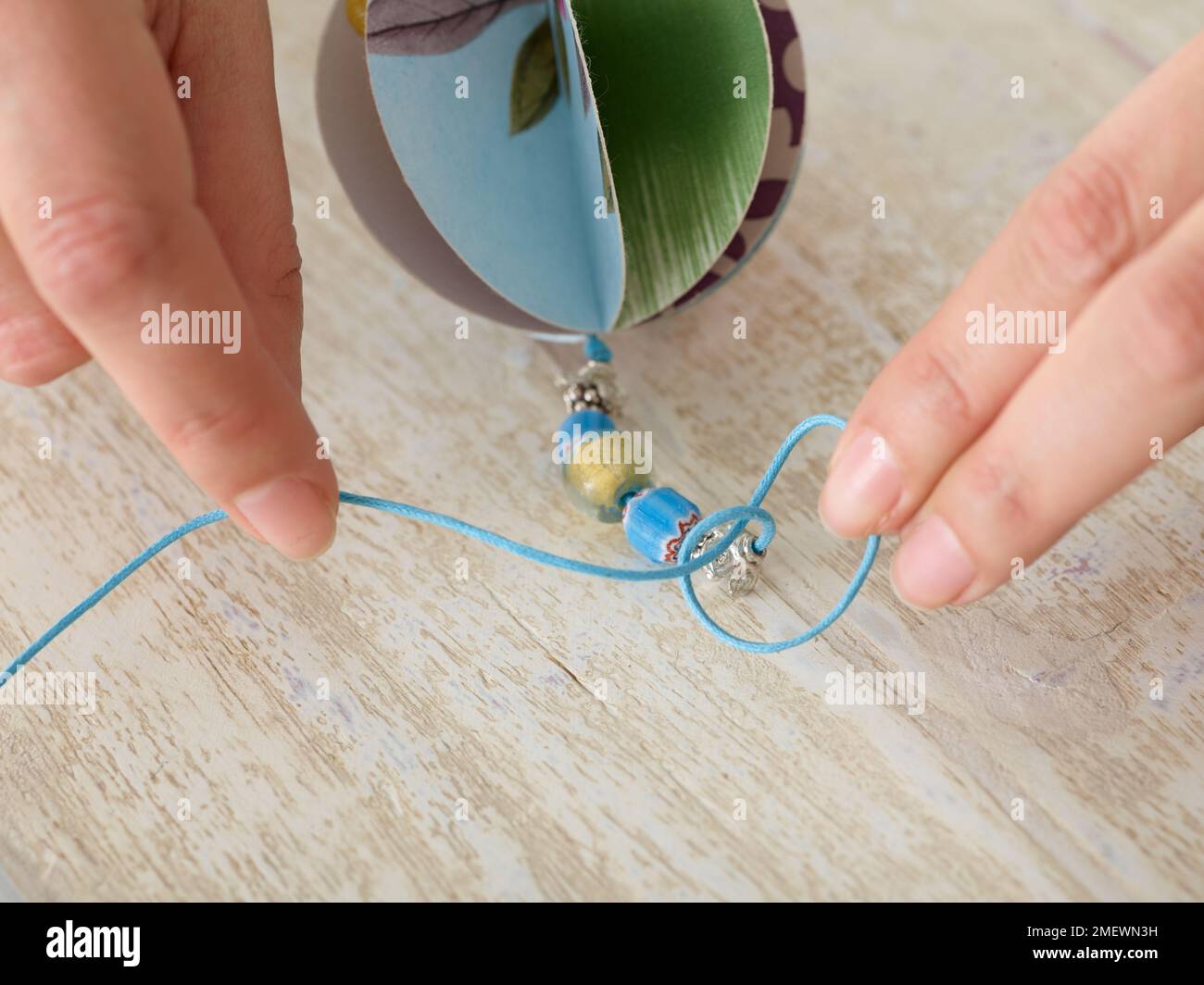 Papercraft bunting steps Stock Photo - Alamy