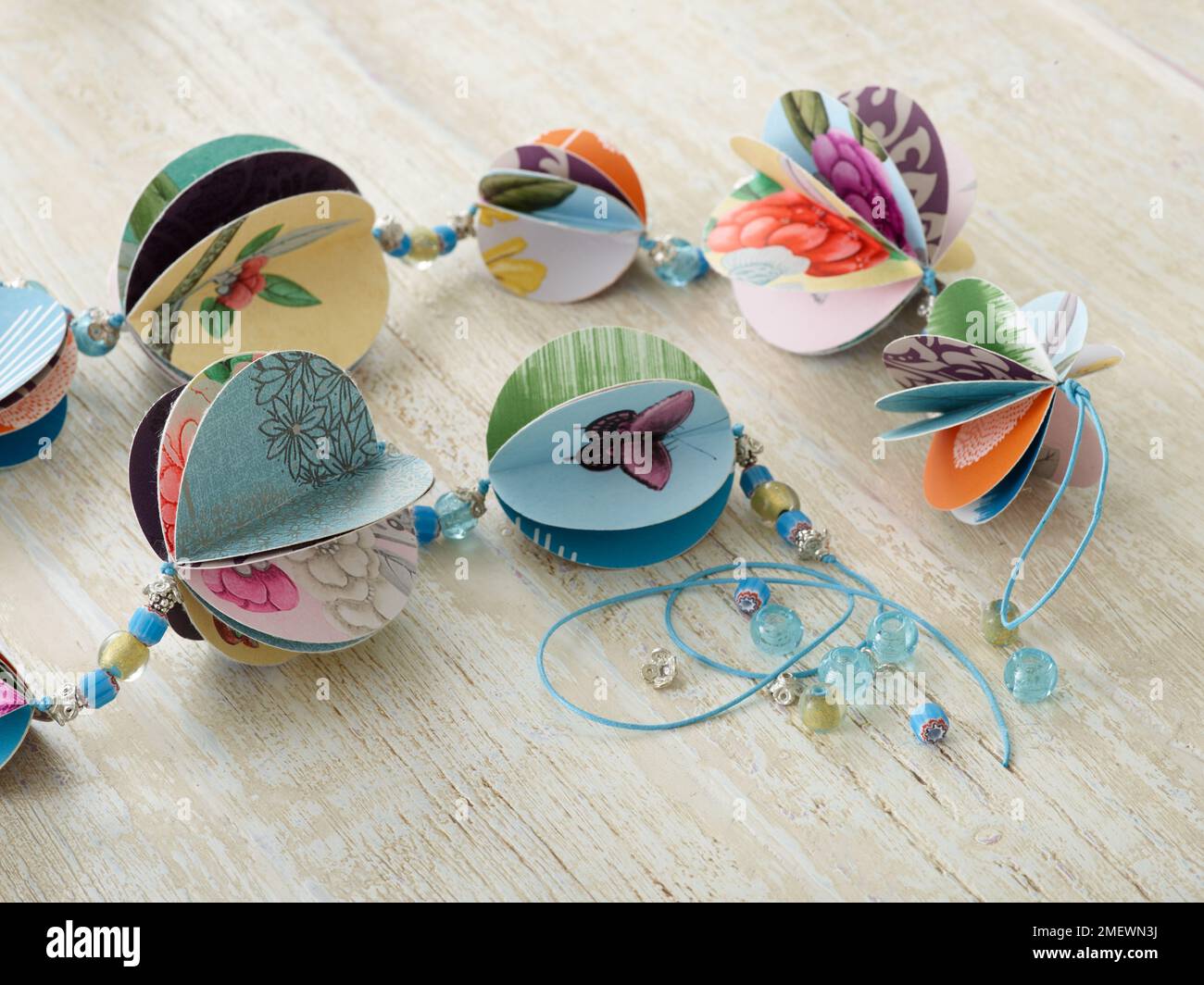 Papercraft bunting steps Stock Photo - Alamy
