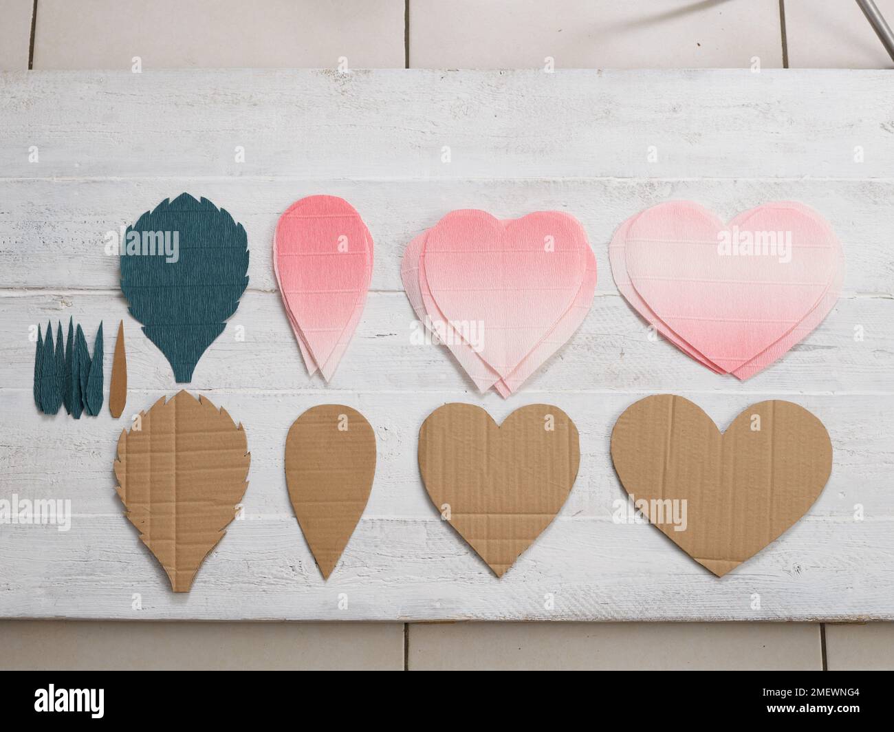 Papercraft Giant roses steps Stock Photo - Alamy