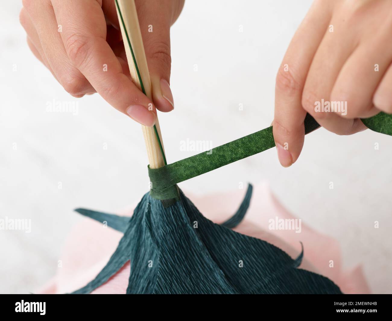 Papercraft Giant roses steps Stock Photo - Alamy