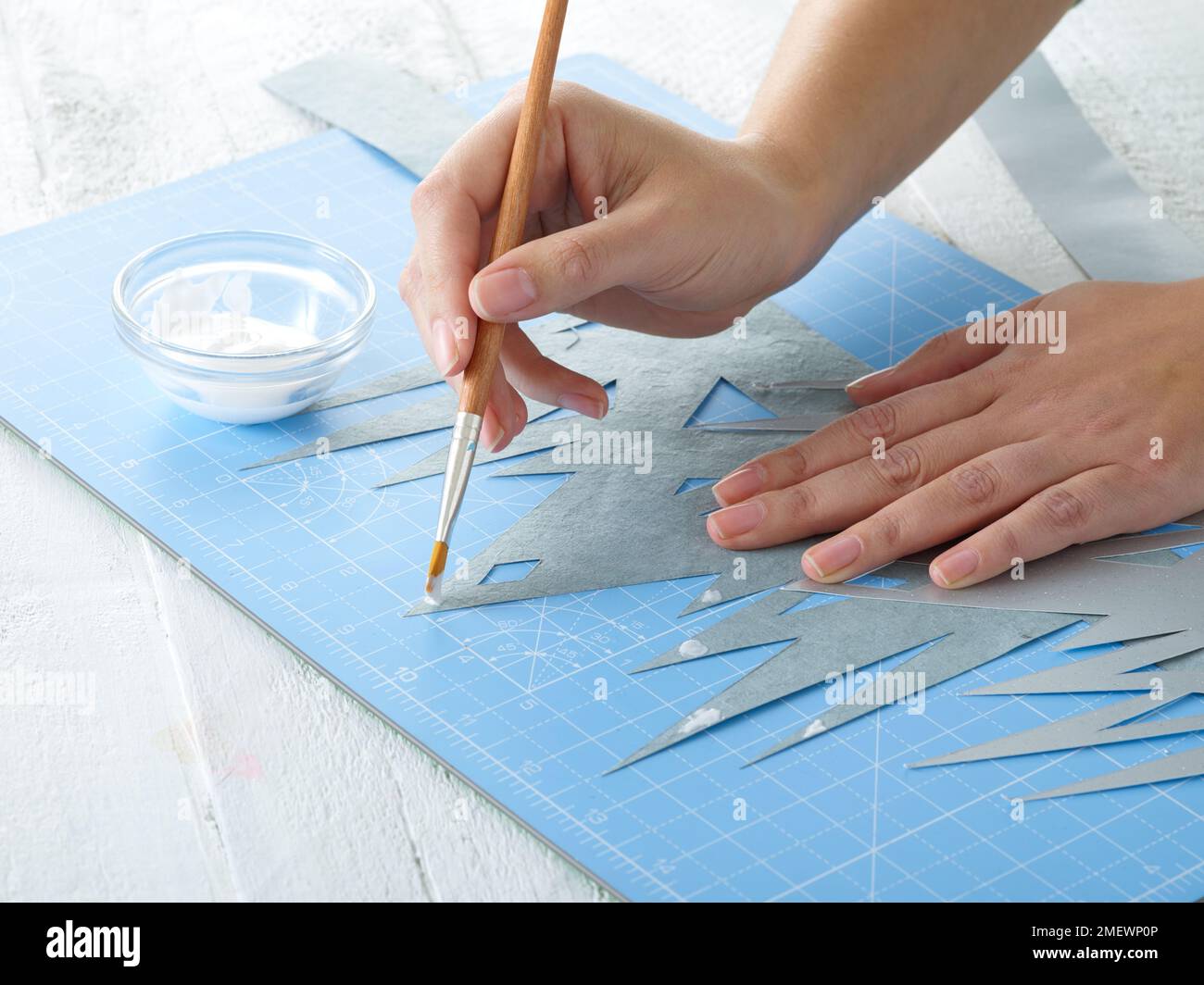 Papercraft Paper crown steps Stock Photo - Alamy