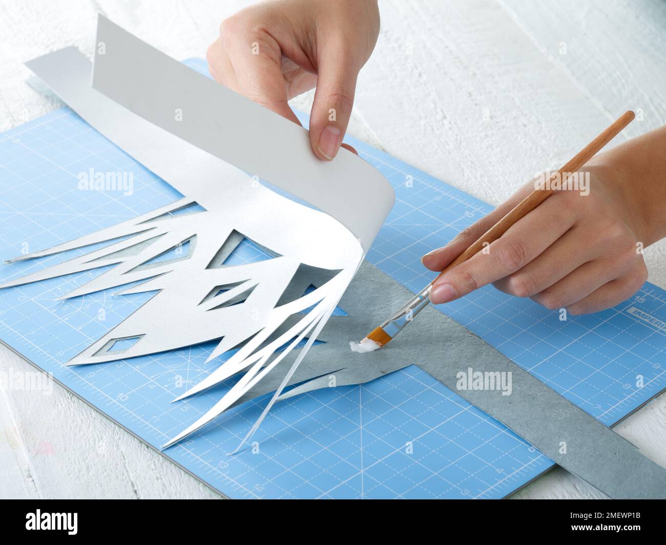 Papercraft Paper crown steps Stock Photo - Alamy