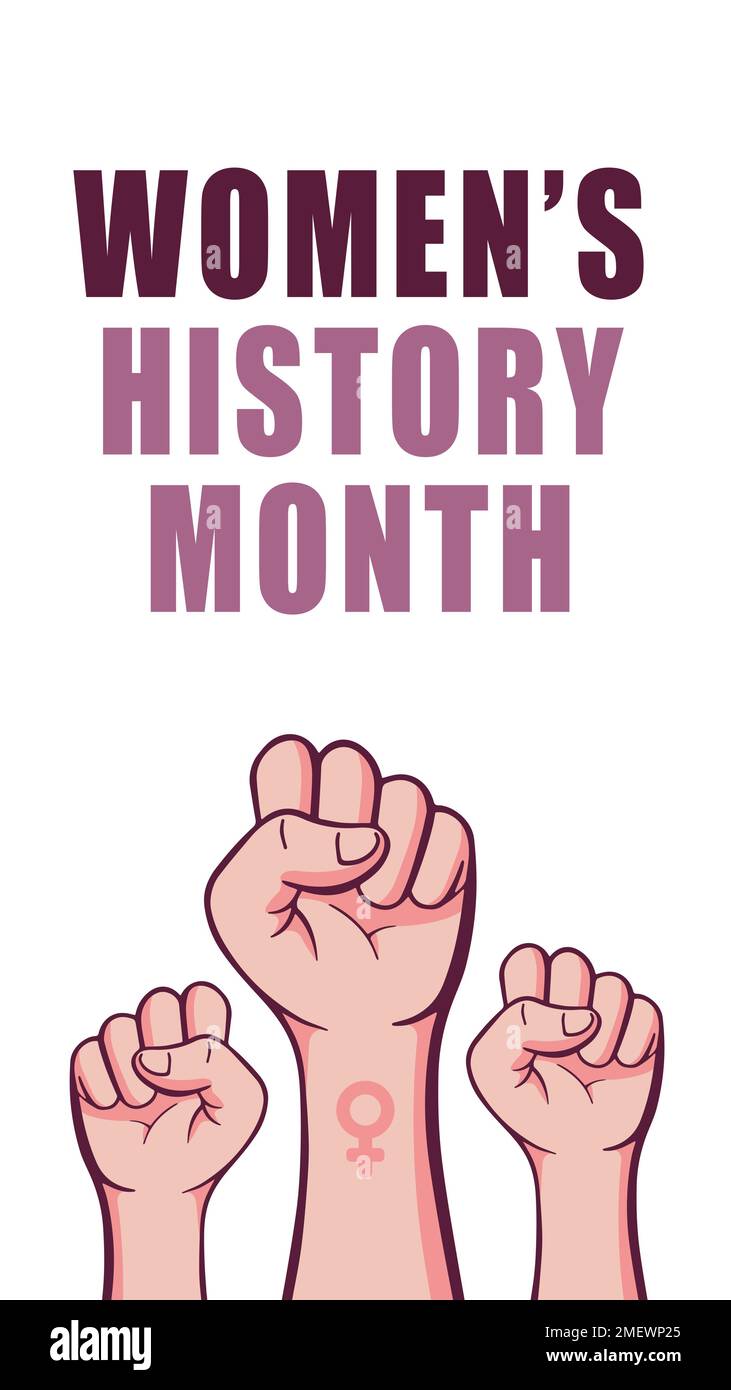 Womens history month stories template vector illustration. Feminism poster for march women ...