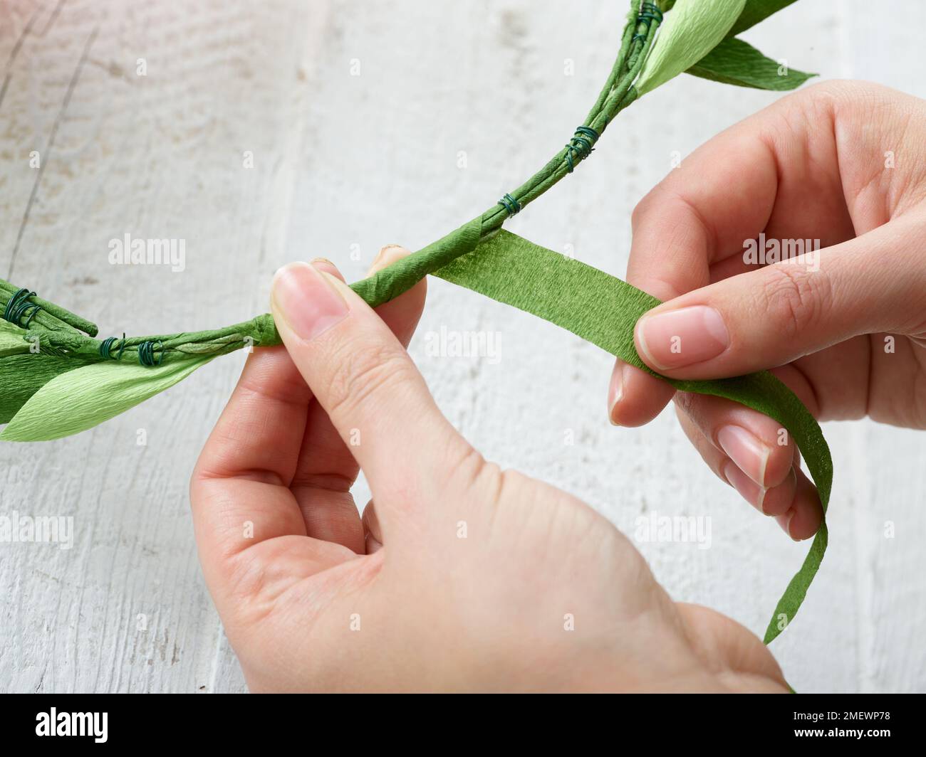 Papercraft Paper festival headdress steps Stock Photo - Alamy