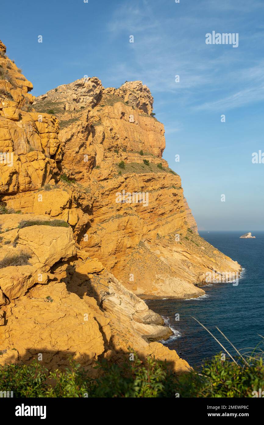 Cliffs of the Sierra Helada seen from near the Punta del Cavall ...