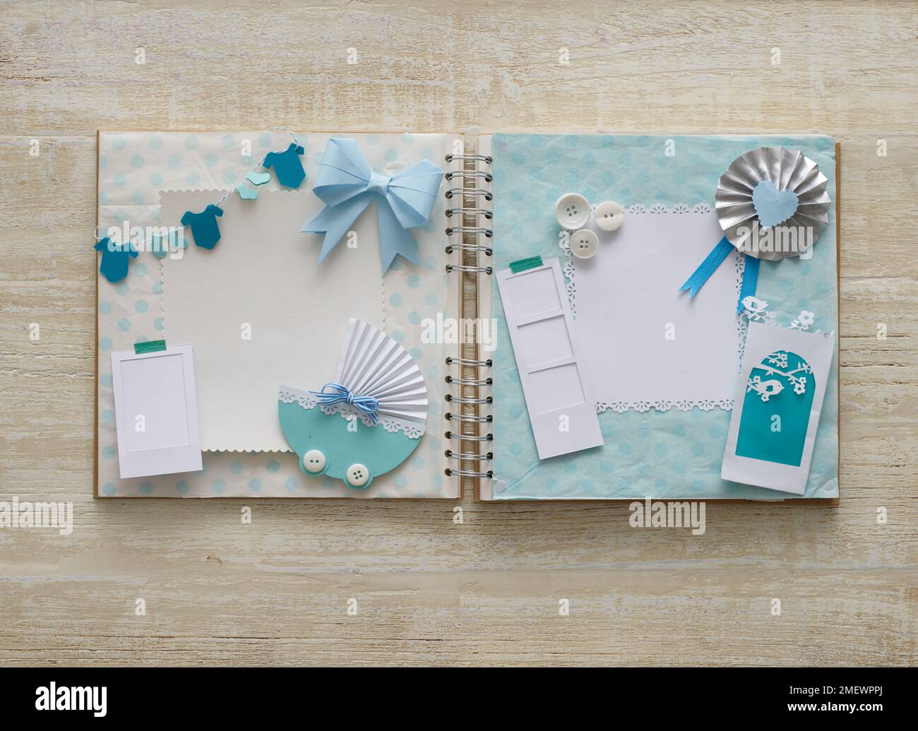 Papercraft. Baby scrapbook layout, final shot Stock Photo - Alamy