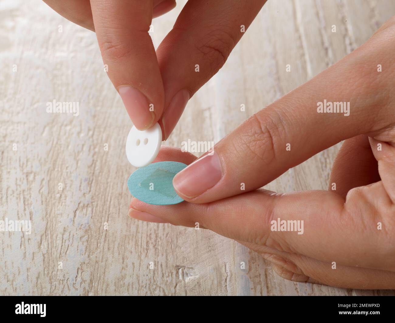 Papercraft. DIY Baby's pram, Step 4. Attach buttons to double sided ...