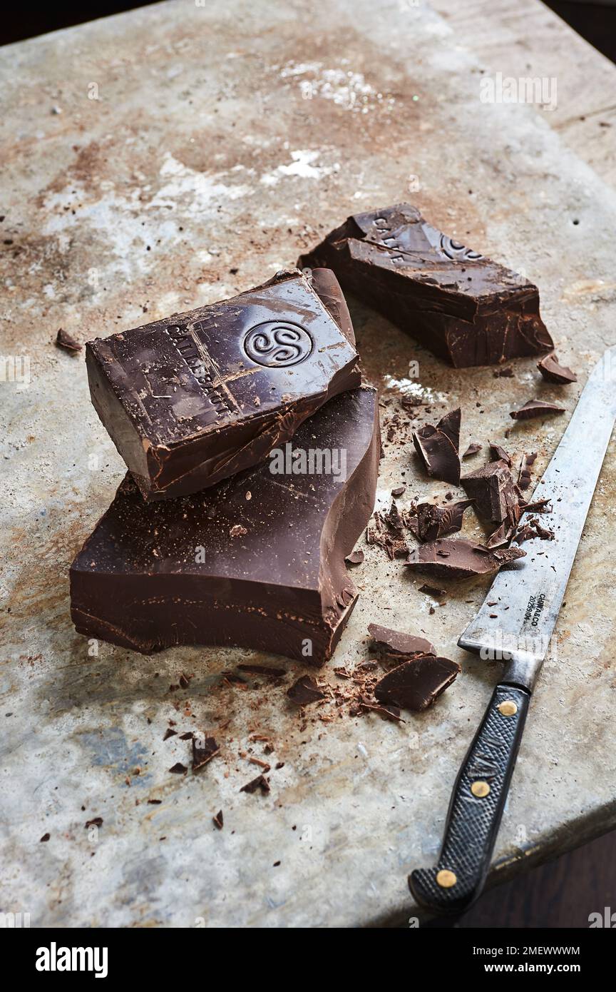 Incidental chocolate block Stock Photo - Alamy