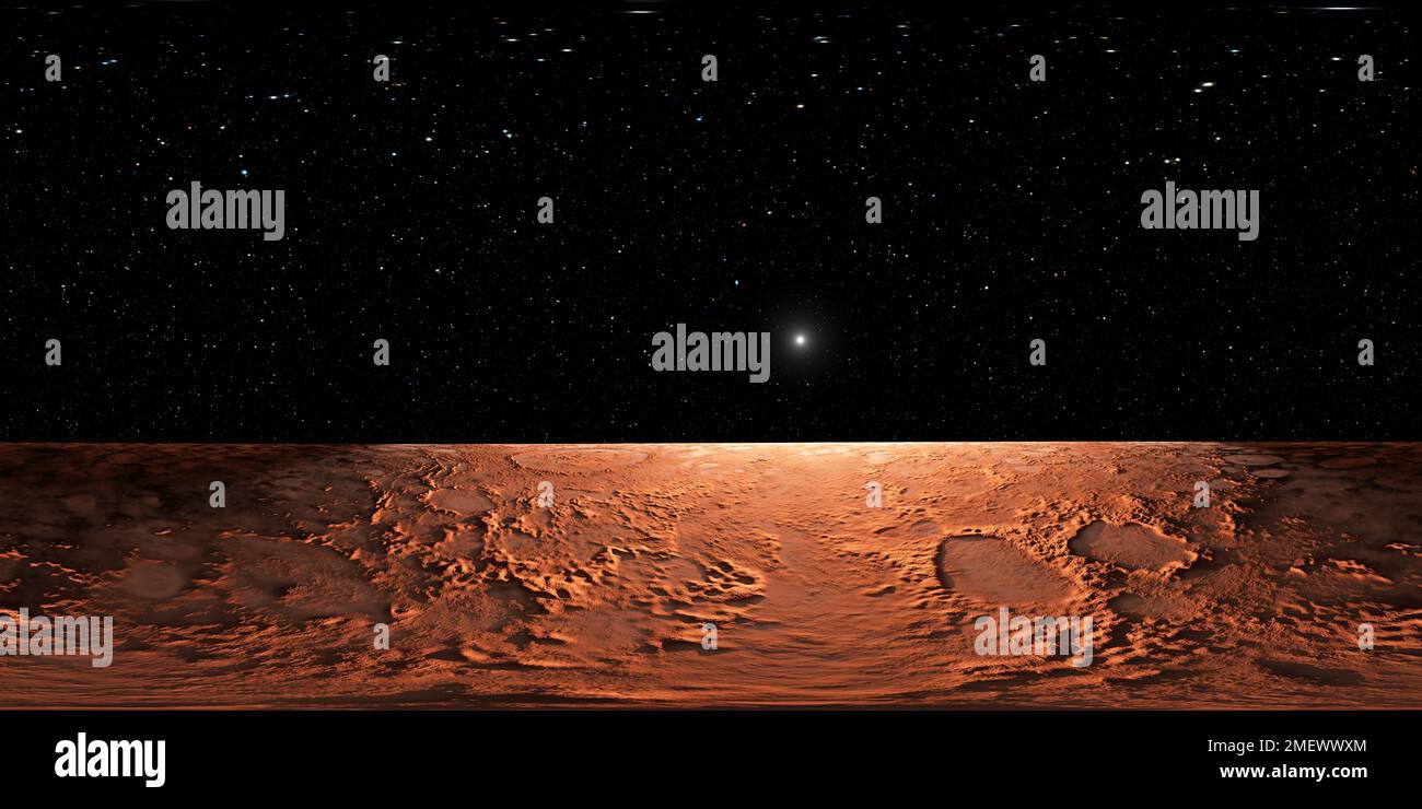 360 Equirectangular projection of Mars, HDRI environment map. Spherical ...