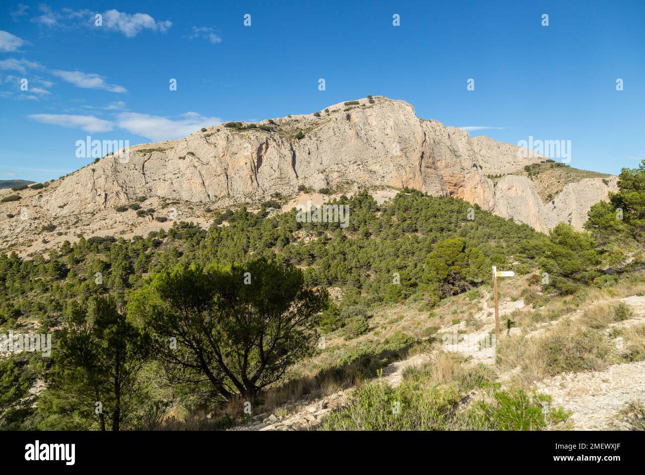 The cliffs of penyo cabal from the walking route PR CV 017 Stock Photo ...