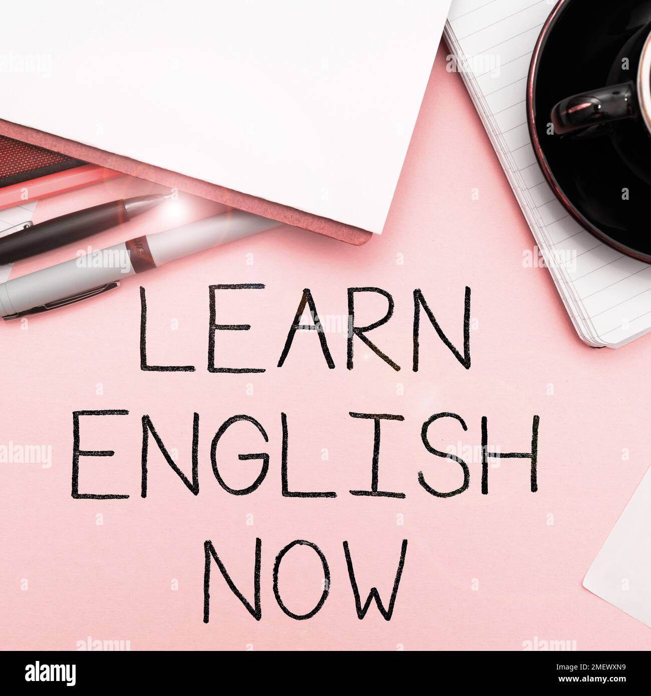 Text caption presenting Learn English Now. Concept meaning gain or ...