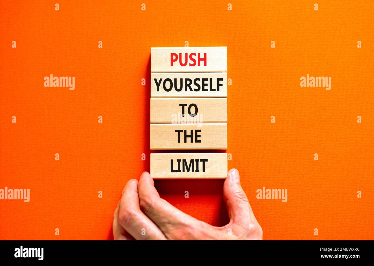 Push the limit symbol. Concept words Push yourself to the limit on ...