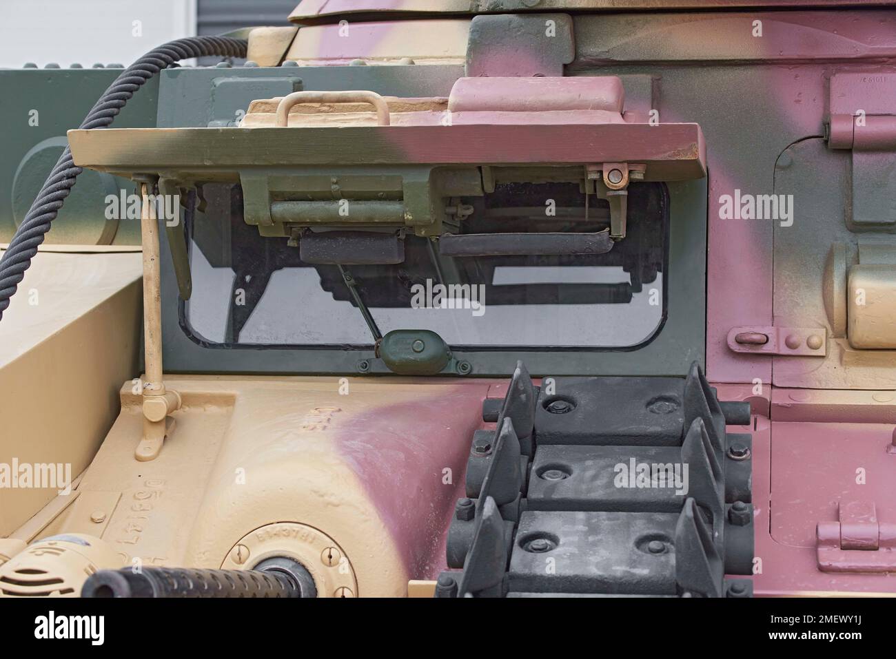 M3A1 Stuart Tank, Co-driver's vision port (open Stock Photo - Alamy
