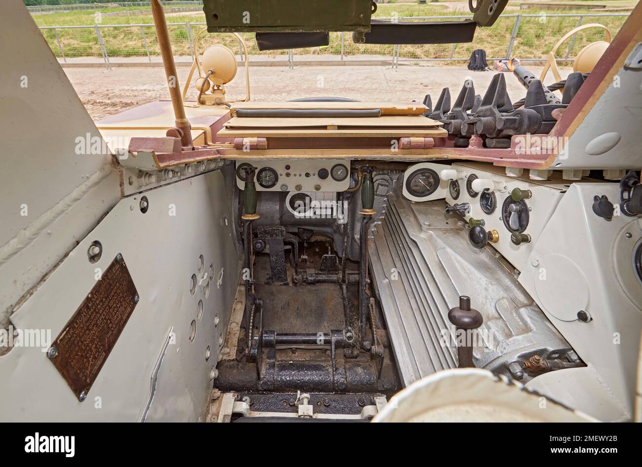 M3A1 Stuart Tank, View from driver's seat Stock Photo - Alamy