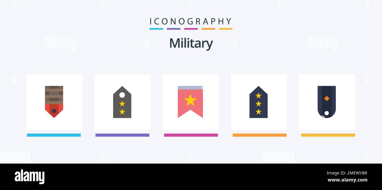 Military Flat 5 Icon Pack Including tag. rank. tag. military. insignia ...