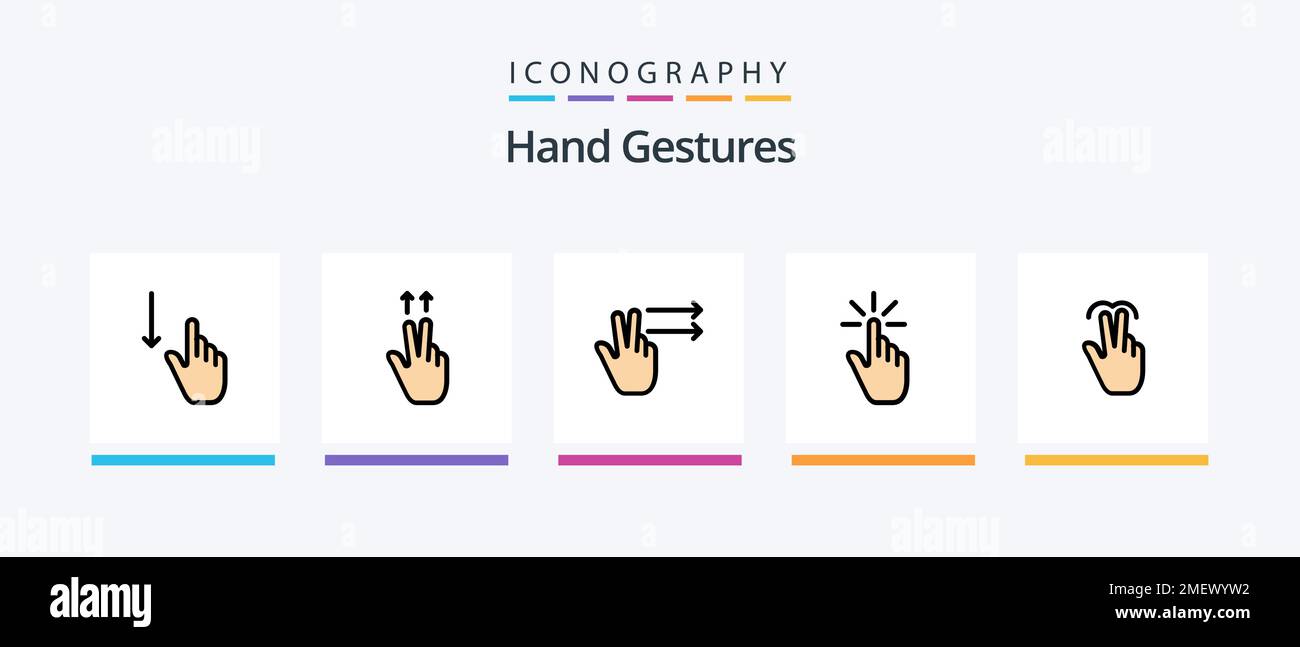 Hand Gestures Line Filled 5 Icon Pack Including left. gestures. fingers ... Hand Gestures Line Filled 5 Icon Pack Including left. gestures. fingers ...