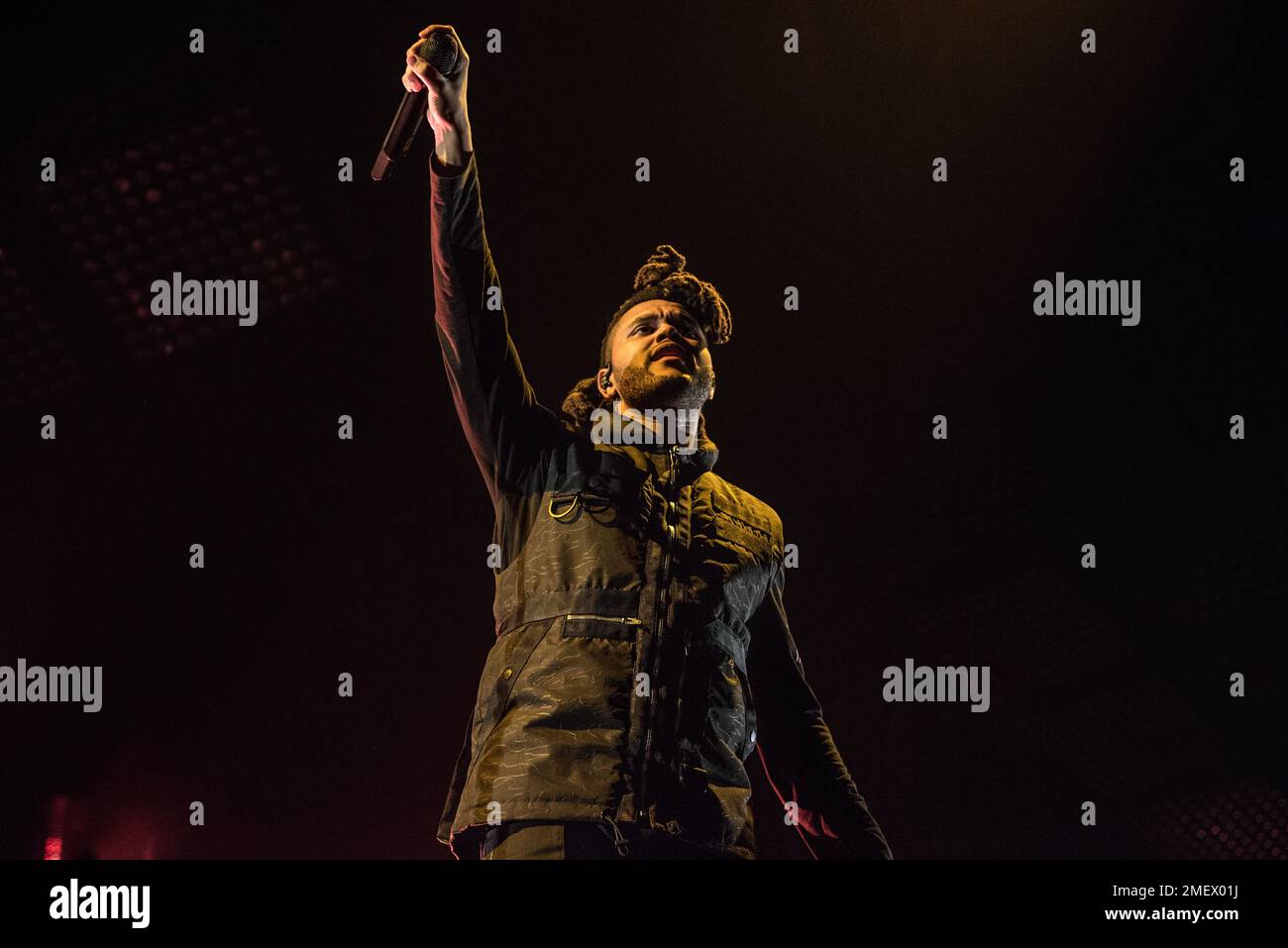 The Weeknd in concert at Madison Square Garden in New York City Stock ...
