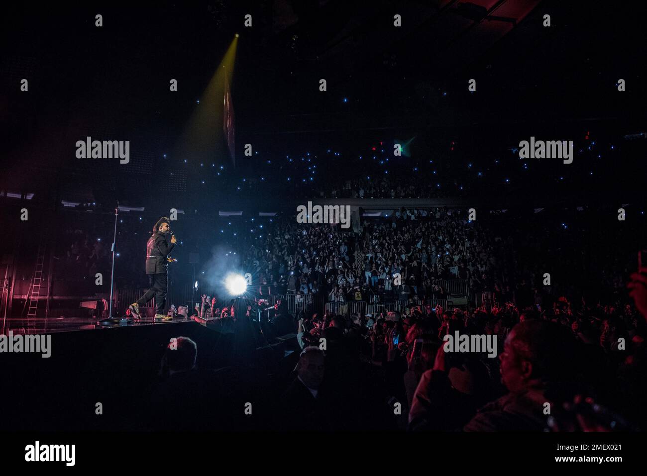 The Weeknd in concert at Madison Square Garden in New York City Stock ...