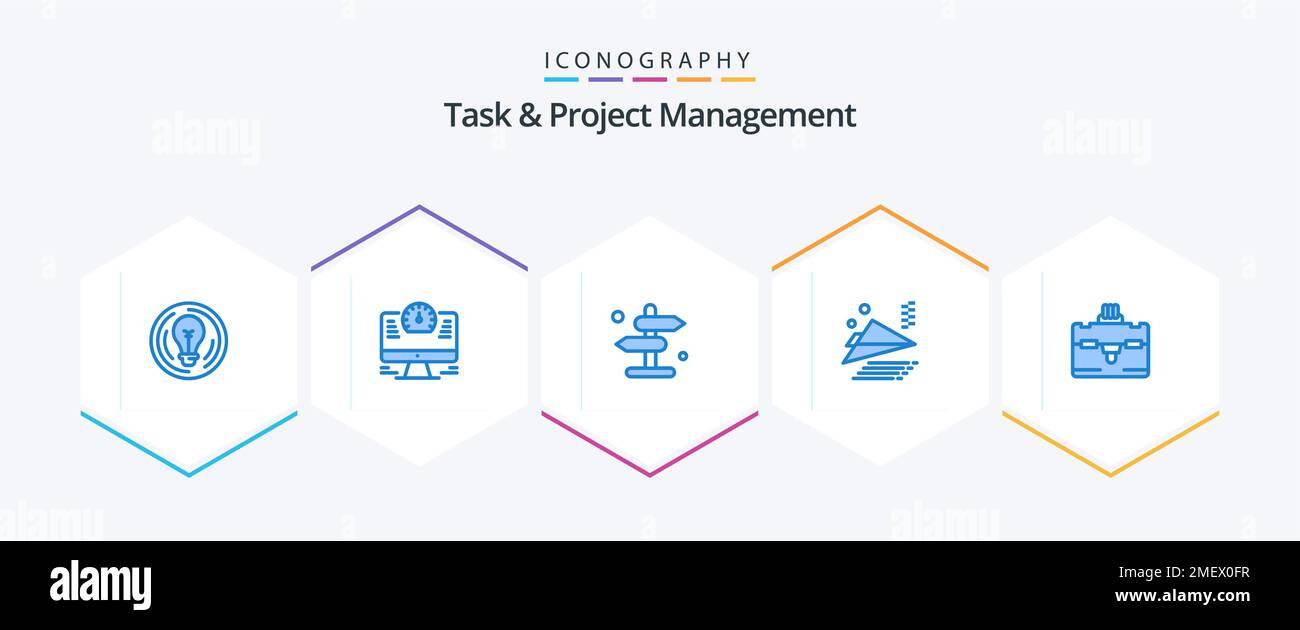 Task And Project Management 25 Blue icon pack including tourist. plane ...