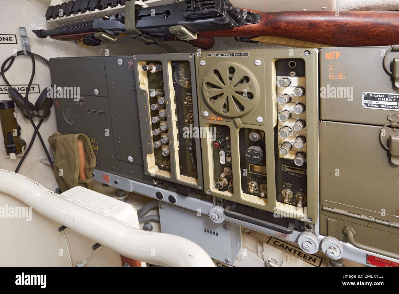 M4 Sherman, Radio and submachine-gun Stock Photo - Alamy