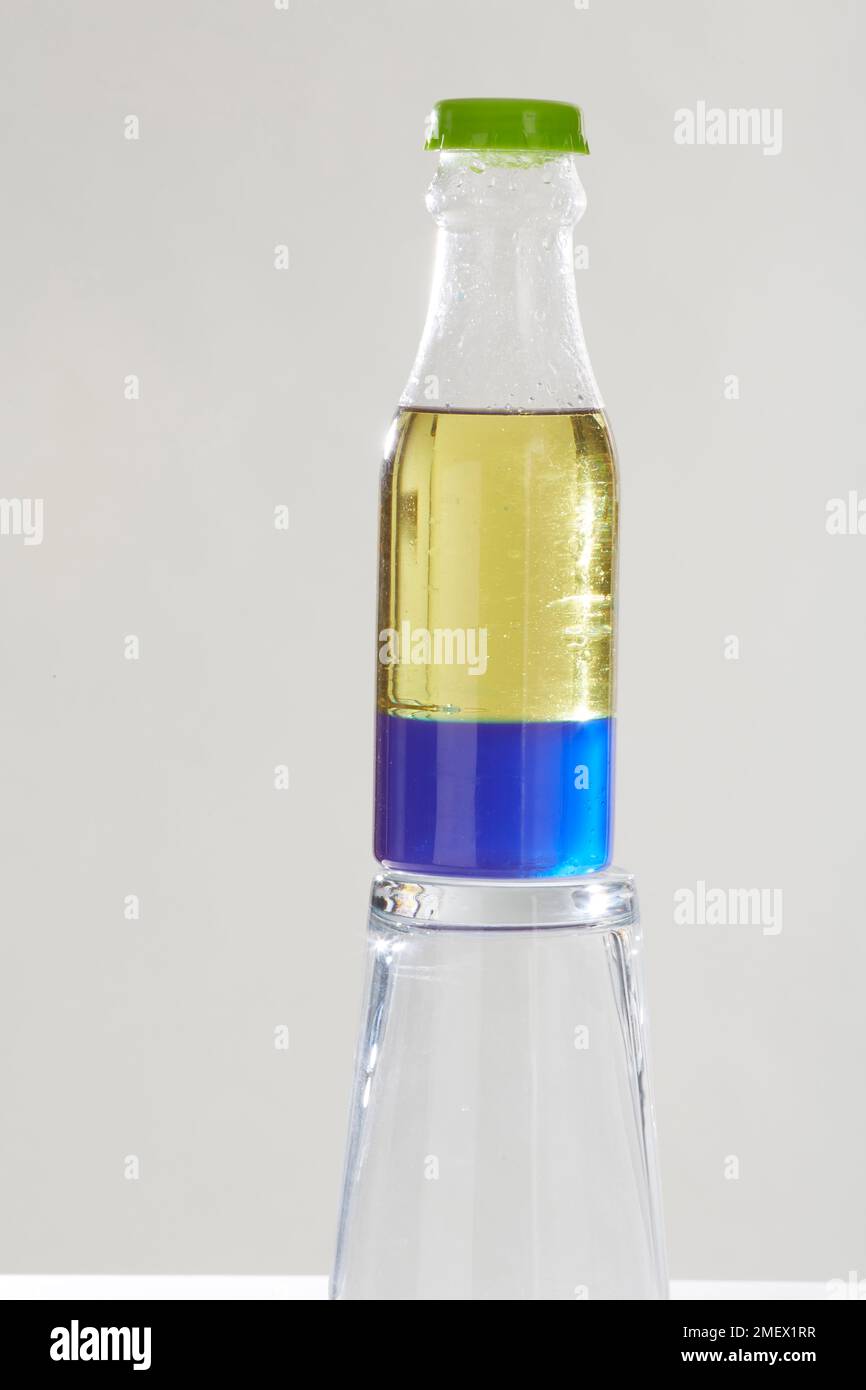 Lava bottle made of washing up liquid and food colouring Stock Photo ...