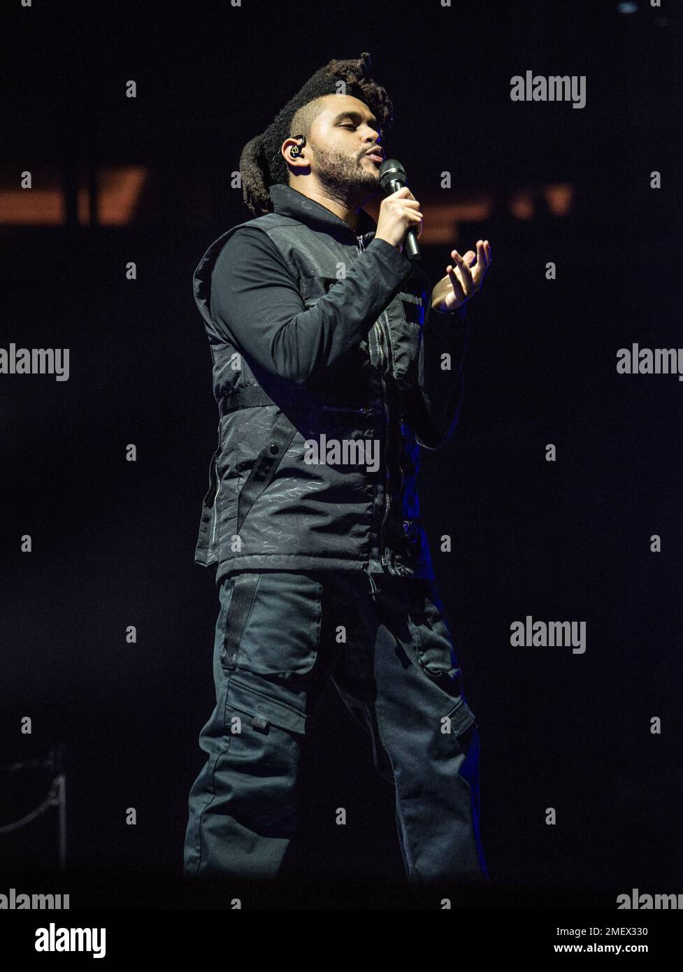 The Weeknd in concert at Madison Square Garden in New York City Stock ...
