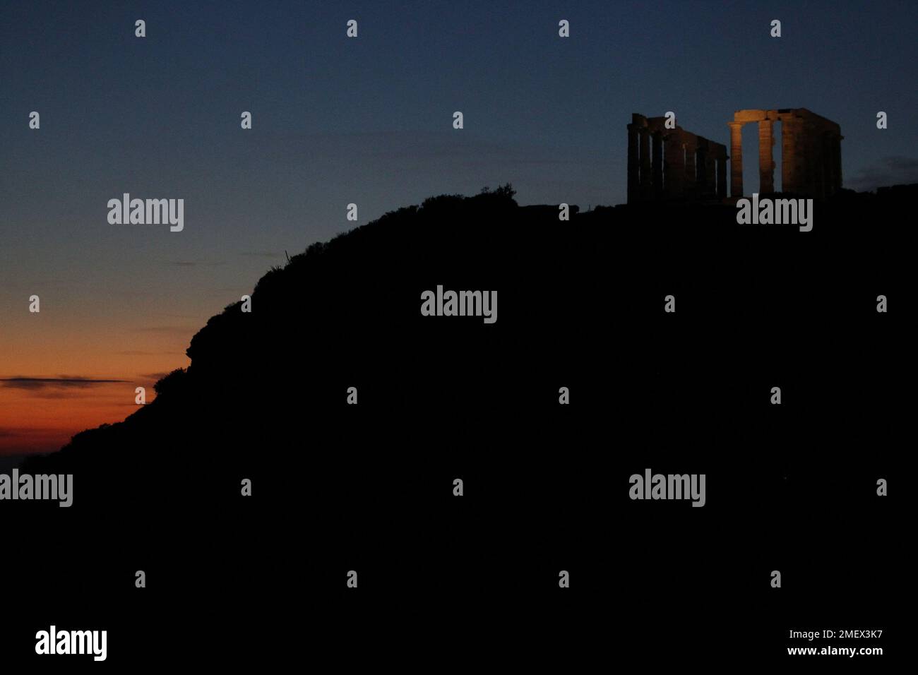 The Temple of Poseidon at sunset at Cape Sounio, Attica Prefecture ...