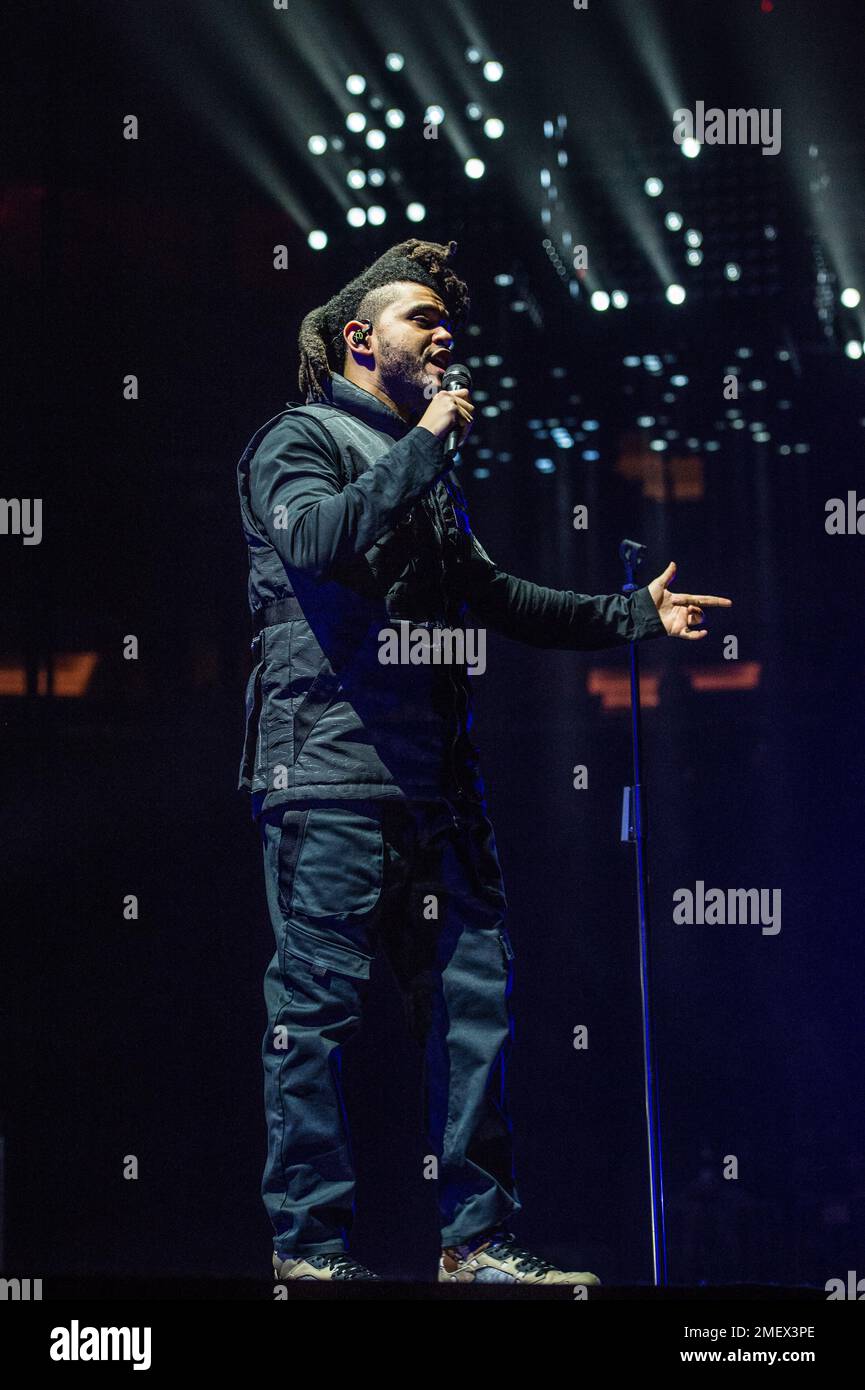 The Weeknd in concert at Madison Square Garden in New York City Stock ...