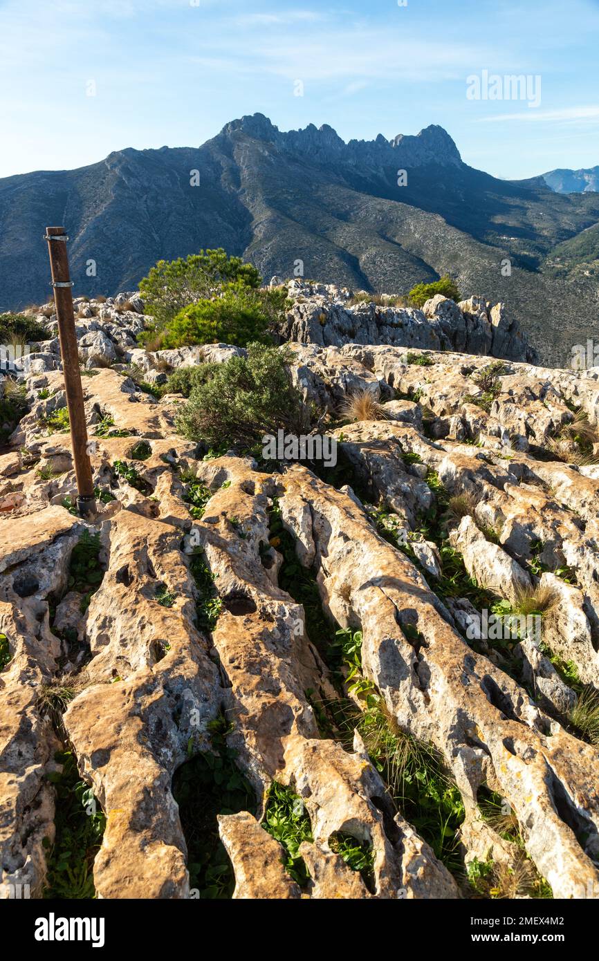 Looking towards the Serra de Bèrnia i Ferrer mountain range from Serra ...