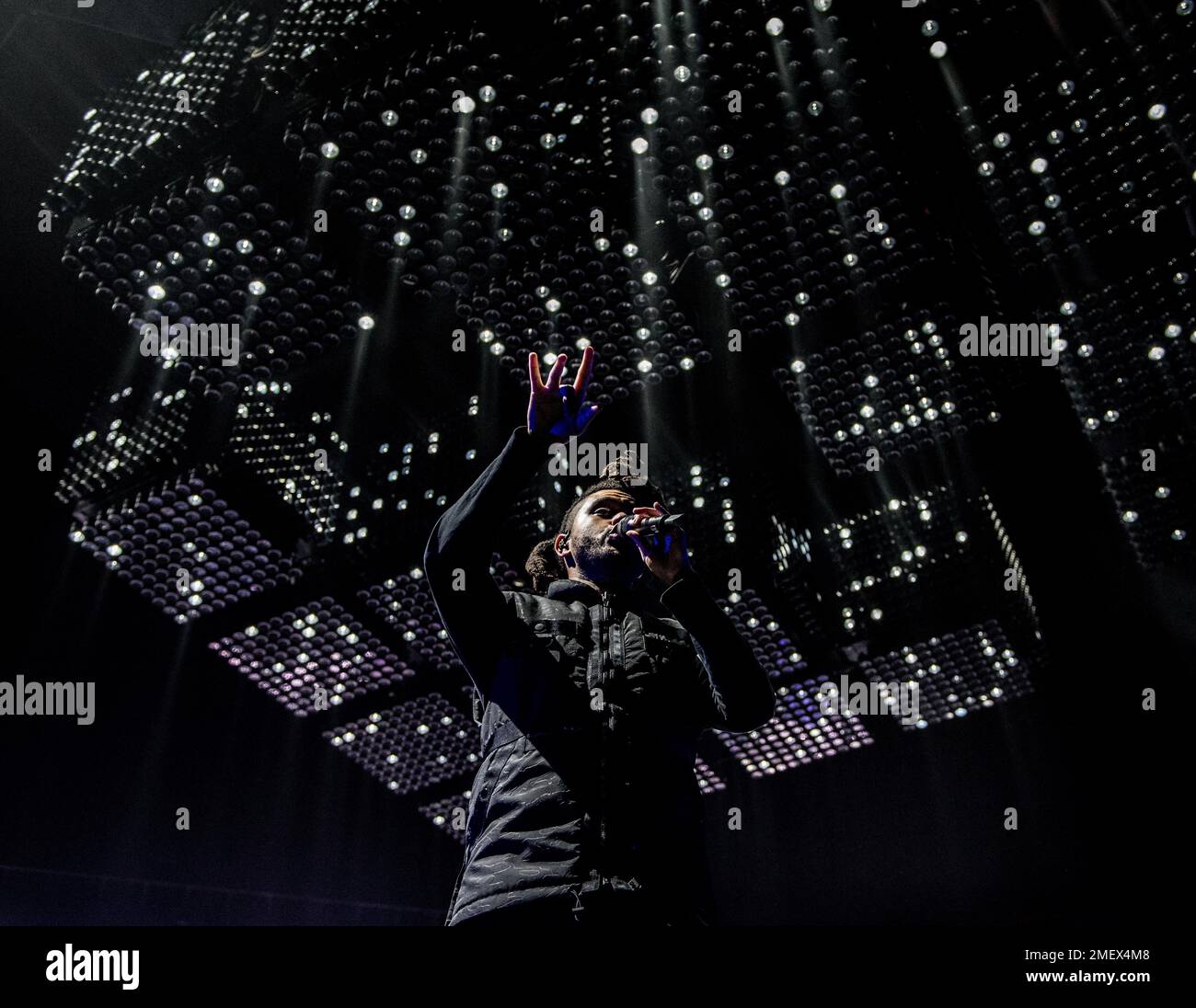 The Weeknd in concert at Madison Square Garden in New York City Stock ...