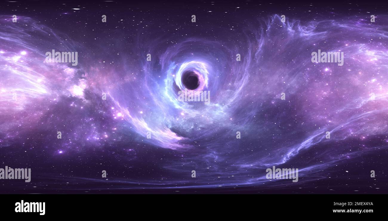 360 degree massive black hole panorama, equirectangular projection ...